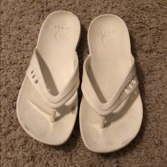 CROCS | Shoes | White Croc Flip Flops | Poshmark